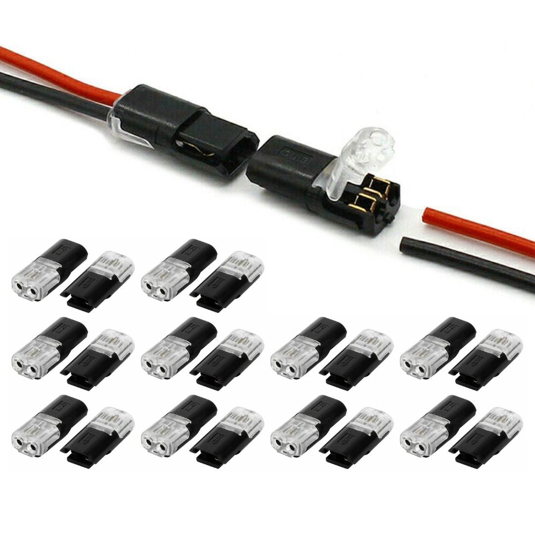 20pcs Pluggable LED Wire Connectors, 2 Pin 2 Way Universal Compact Wir ...
